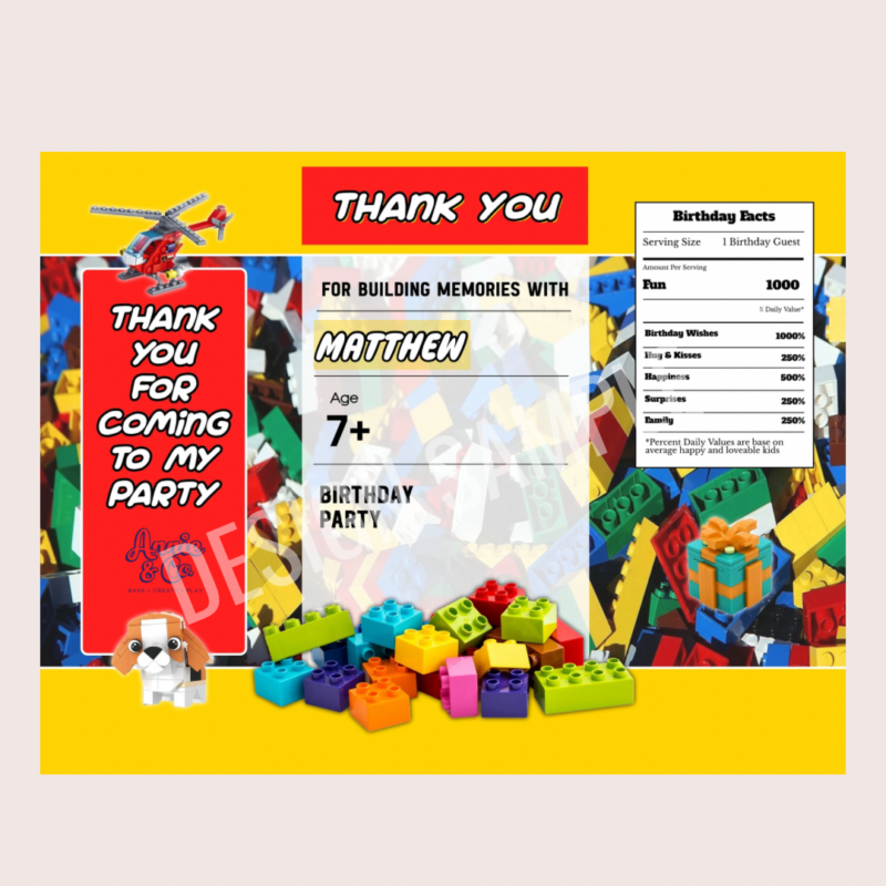 Lego Party Packet - Tessa's Bakery