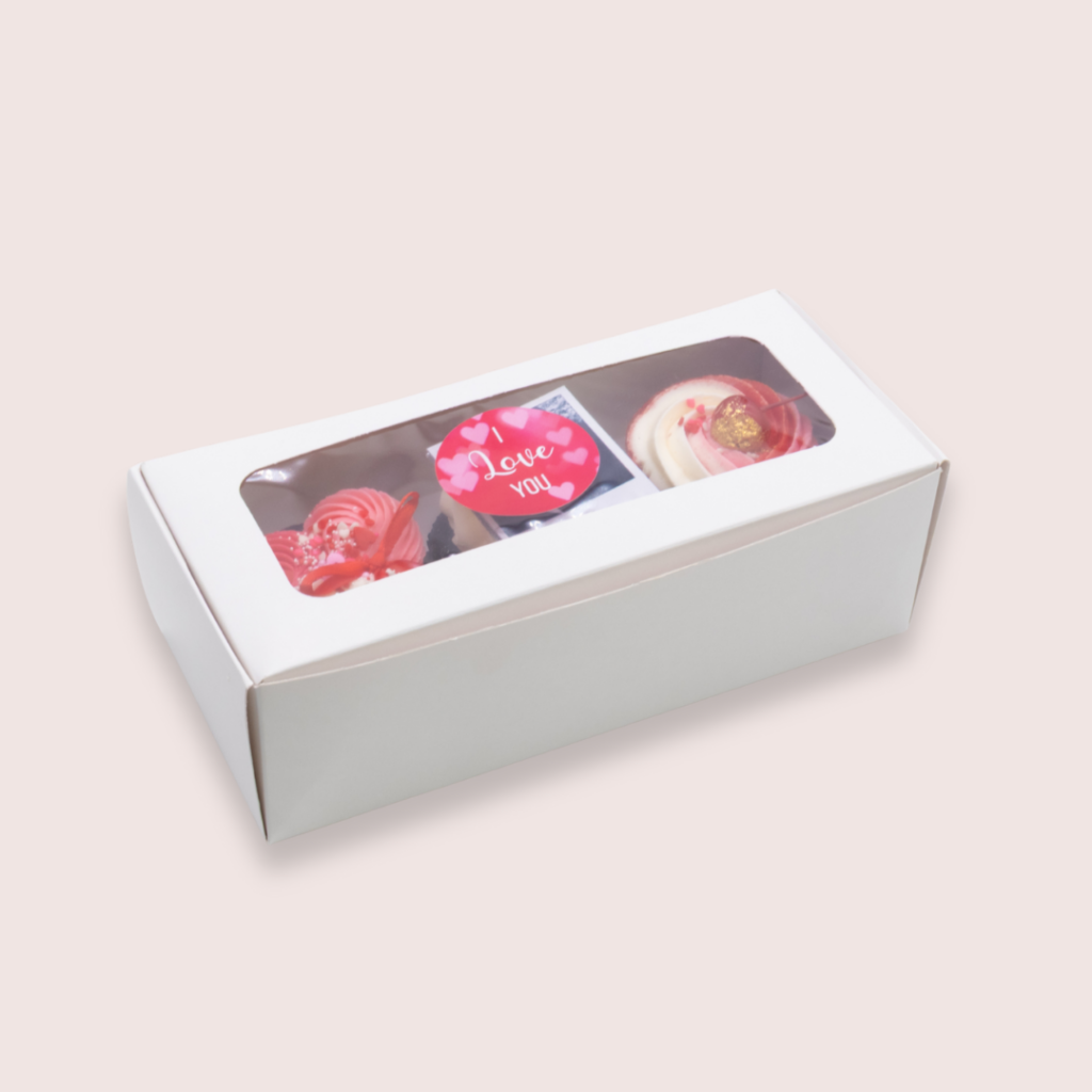 Personalised Valentine’s Trio Cupcake Box | Add Photo Topper