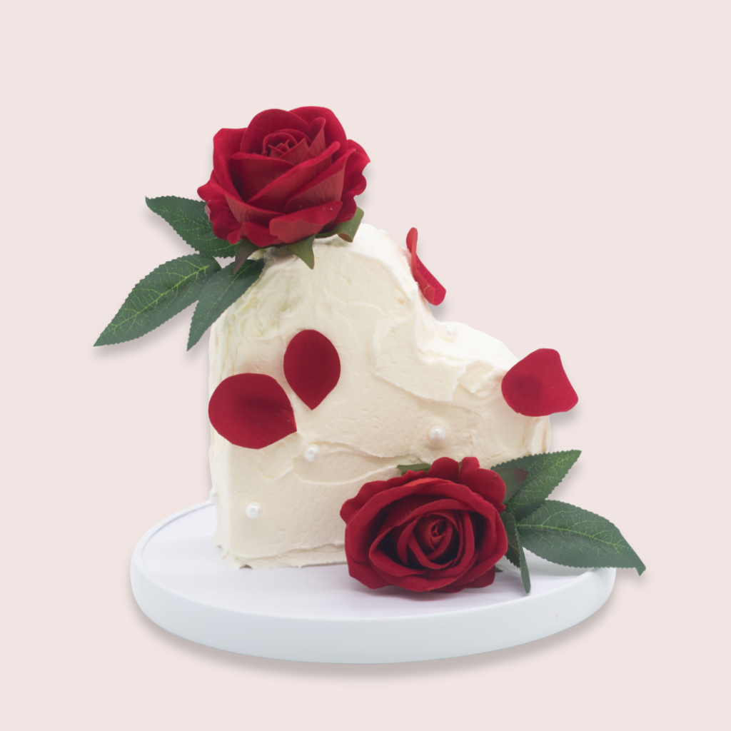 Valentine’s Rose Heart Cake | Mini Bento Cake with Roses