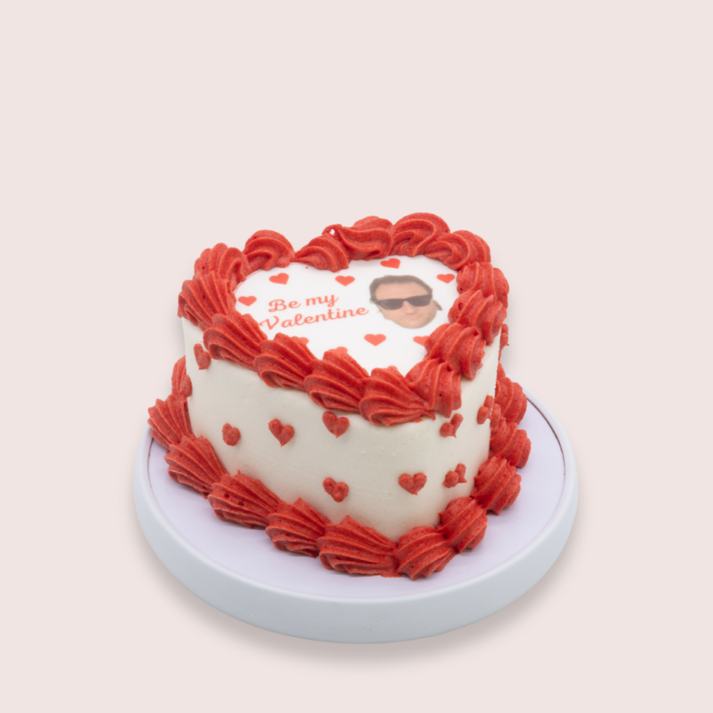 Personalised Be My Valentine Heart Cake | Add Your Photo